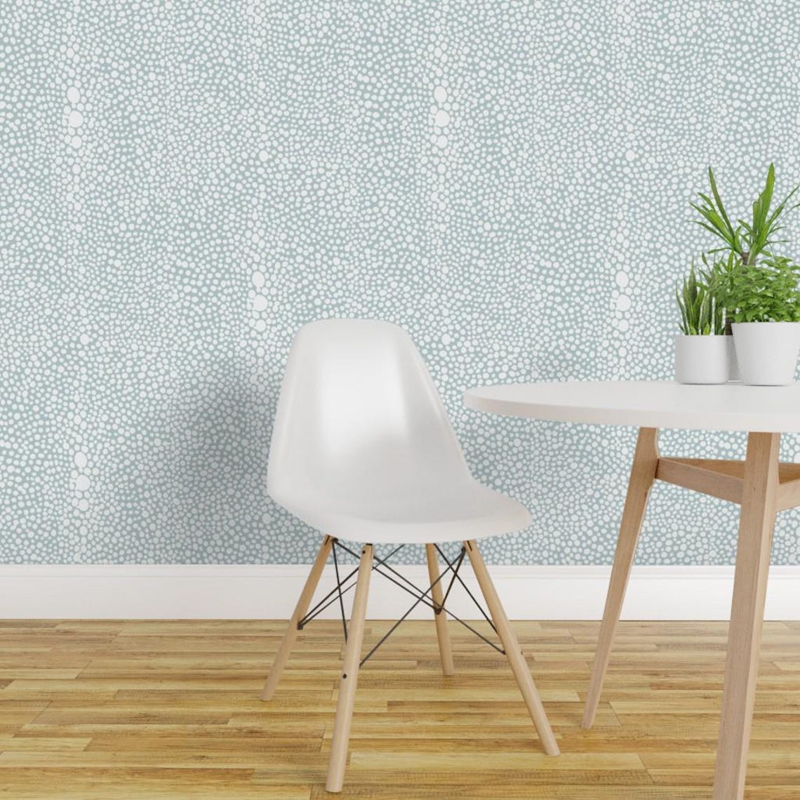 Shagreen Wallpaper - Large Aqua Shagreen by Danika Herrick - Blue White ...