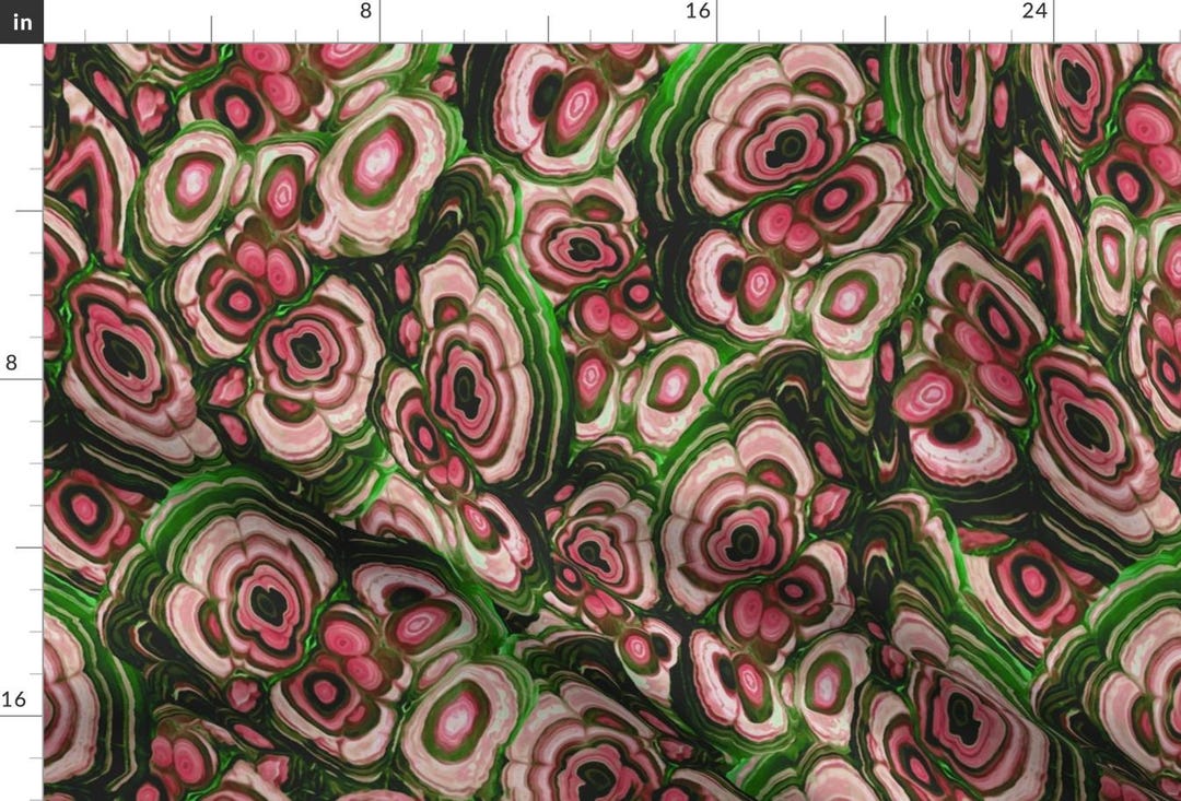 Gem Fabric - Pink Sapphire and Emerald by Willowlanetextiles - Pink and ...