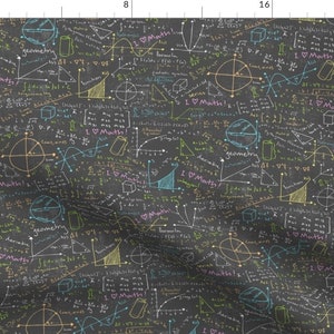 Math Chalkboard Fabric Math Lessons small by Robyriker - Etsy