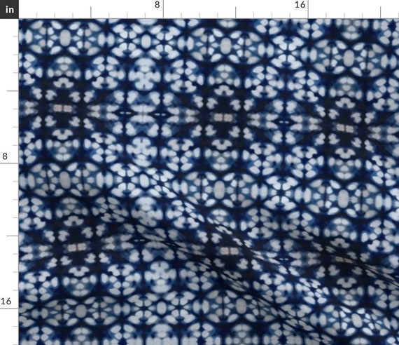 Indigo Fabric Indigo Circles by Fable Design Indigo - Etsy