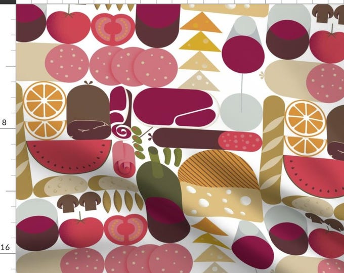 Hand Drawn Assorted Meats Fabric - Etsy