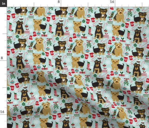 Yorkie Fabric Yorkie Christmas Cute Dog Yorkshire Terrier | Etsy