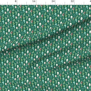 Green Math Fabric Numéro by Graceful Green Number - Etsy