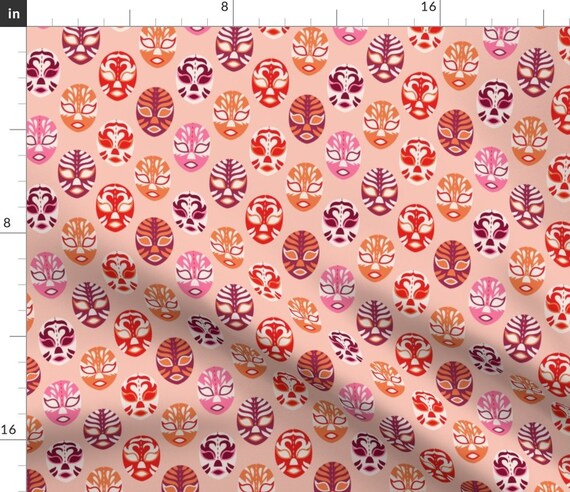 Lucha Libre Pink Masks Fighting Fabric Fight Like A Girl by | Etsy