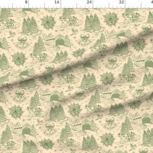 Holiday Toile Fabric Christmas Sleigh Ride Toile by Mariafaithgarcia ...