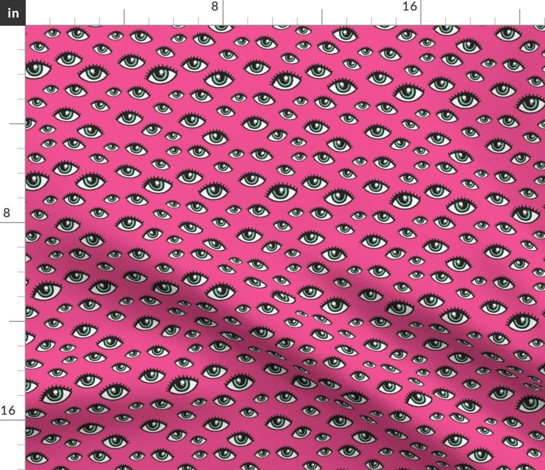 Eyes Fabric Eyes Pattern Pink by Kostolom3000 Eyes Hipster Novelty Hot ...