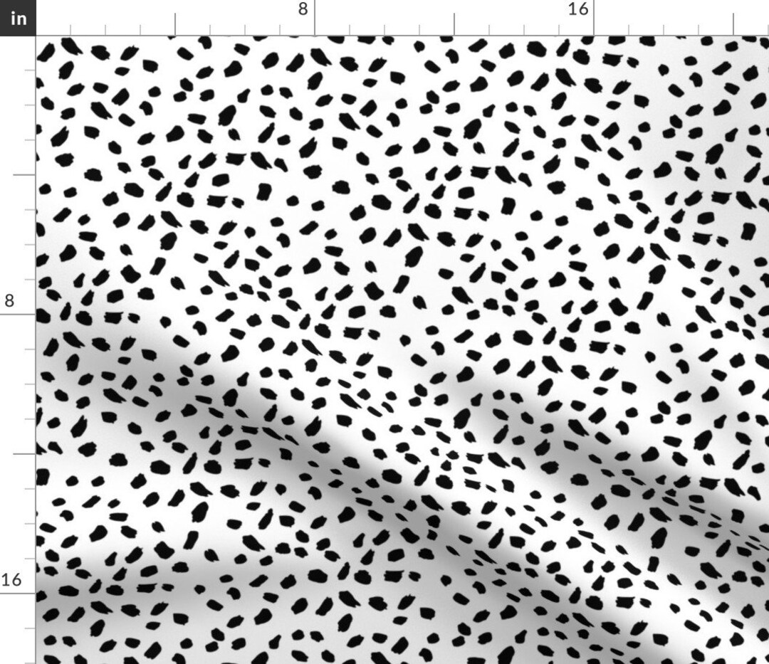 Abstract Dots Fabric Spotty Black White by Pizzzaparty - Etsy