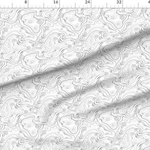 Topographic Map White View Fabric Topographic Map Seamless - Etsy