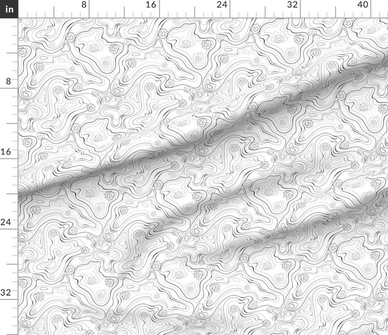 Topographic Map White View Fabric Topographic Map Seamless - Etsy