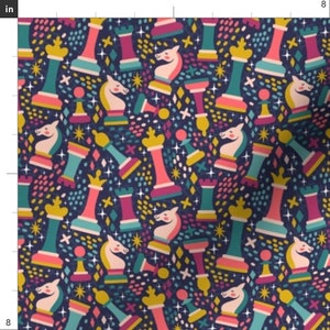 Chess Game Fabric Chess Magic by Magicforestory Chess Print Princess ...