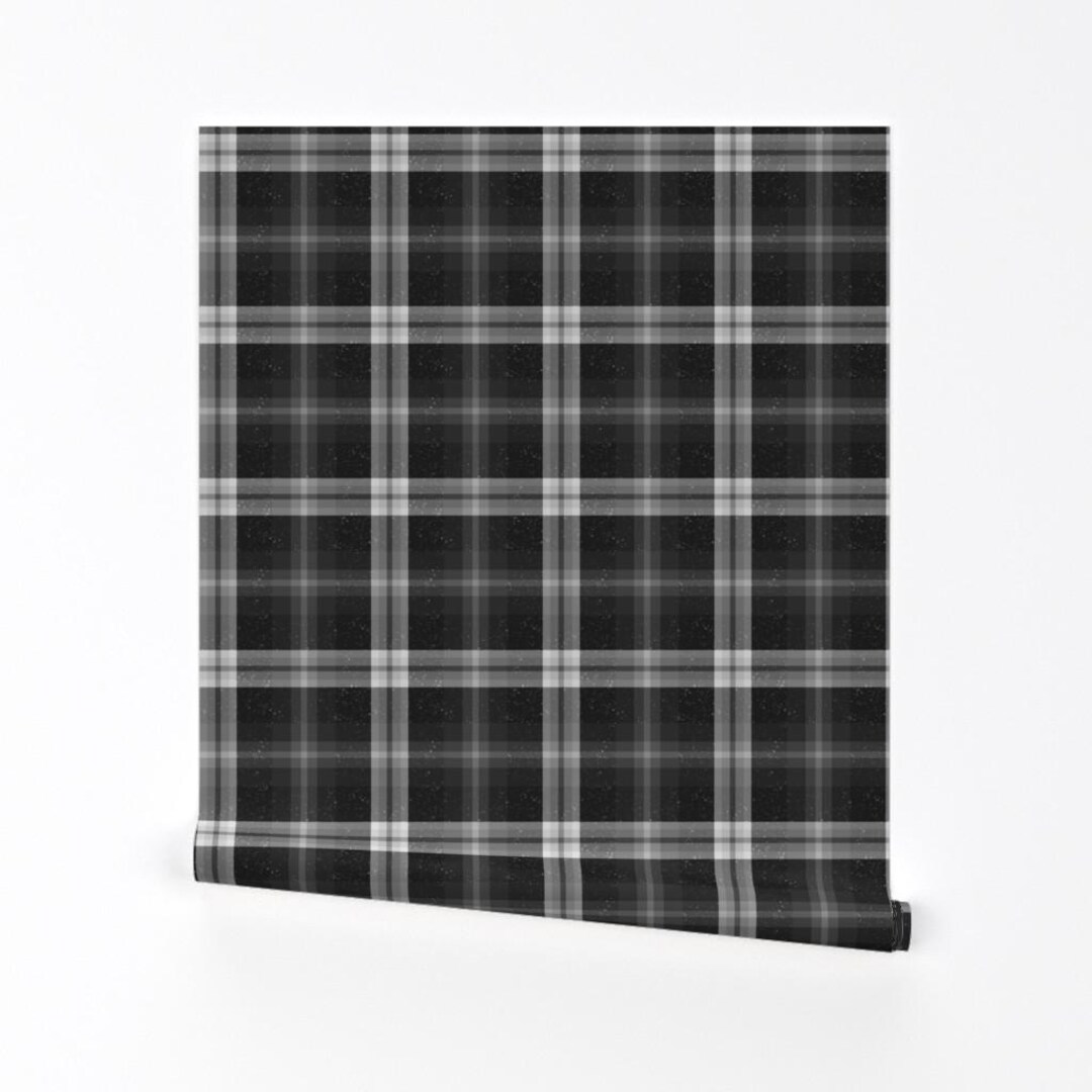 Black & White Plaid Wallpaper - Plaid Galaxy by Idoa- Modern Home Decor ...