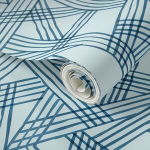 Fragmentation Wallpaper Roosting by Chris Jorge Blue Geo - Etsy