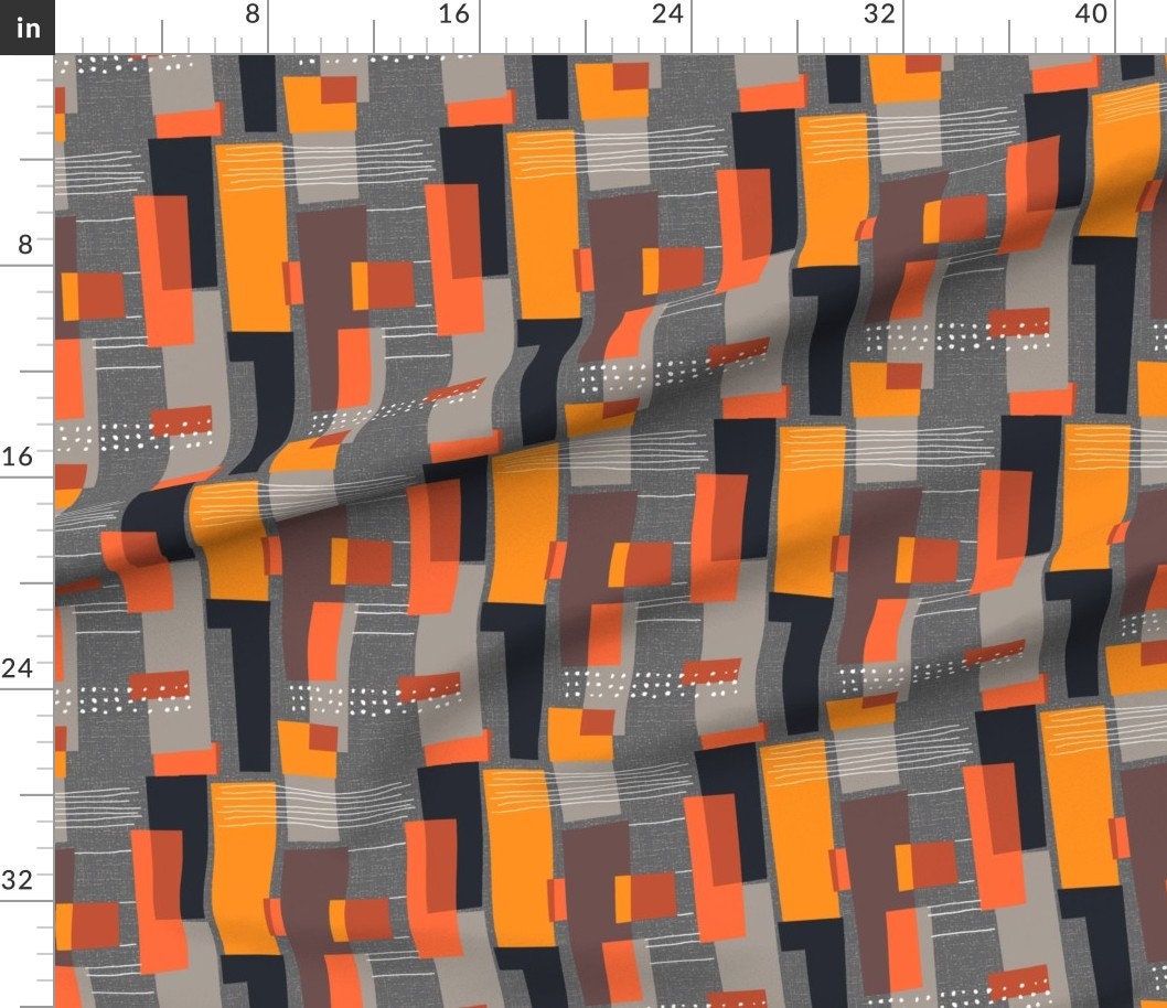 Bold Modern Decor Fabric Marks and Color Blocks by Elizabeth - Etsy