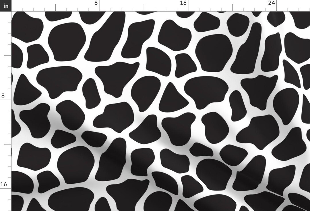 Cow Print Fabric - Cowhide by Snapdragonandfinn - Black and White Cow ...