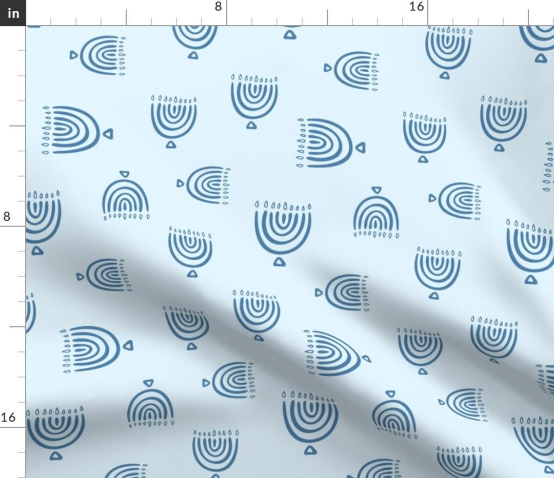 Hanukkah Fabric Hanukkah Menorah Doodles by Leahnicoledesigns Holidays ...