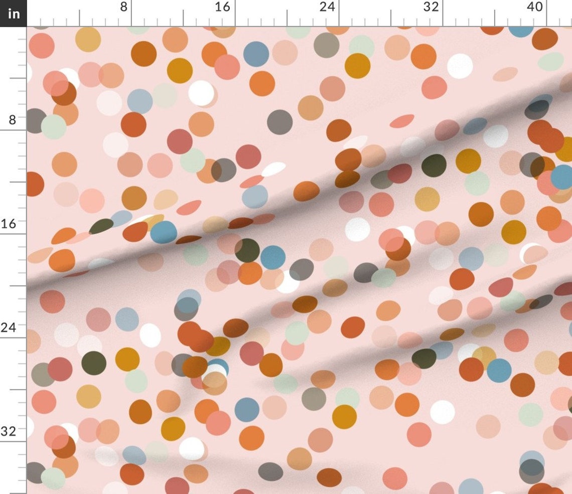 Geometric Polka Dots Colorful Fabric Confetti Rainbow Spots - Etsy