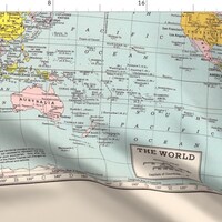 World Map Fabric - Etsy