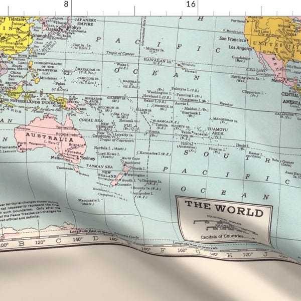 World Map Fabric - Etsy