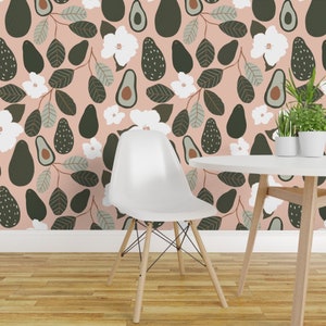 Avocado Wallpaper - Avocado Blossoms Jumbo by Indybloomdesign - Floral ...