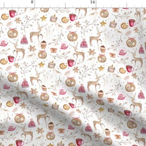 Winter Holidays Fabric - Cozy Snow Day White Holidays Nostalgic Fabric ...