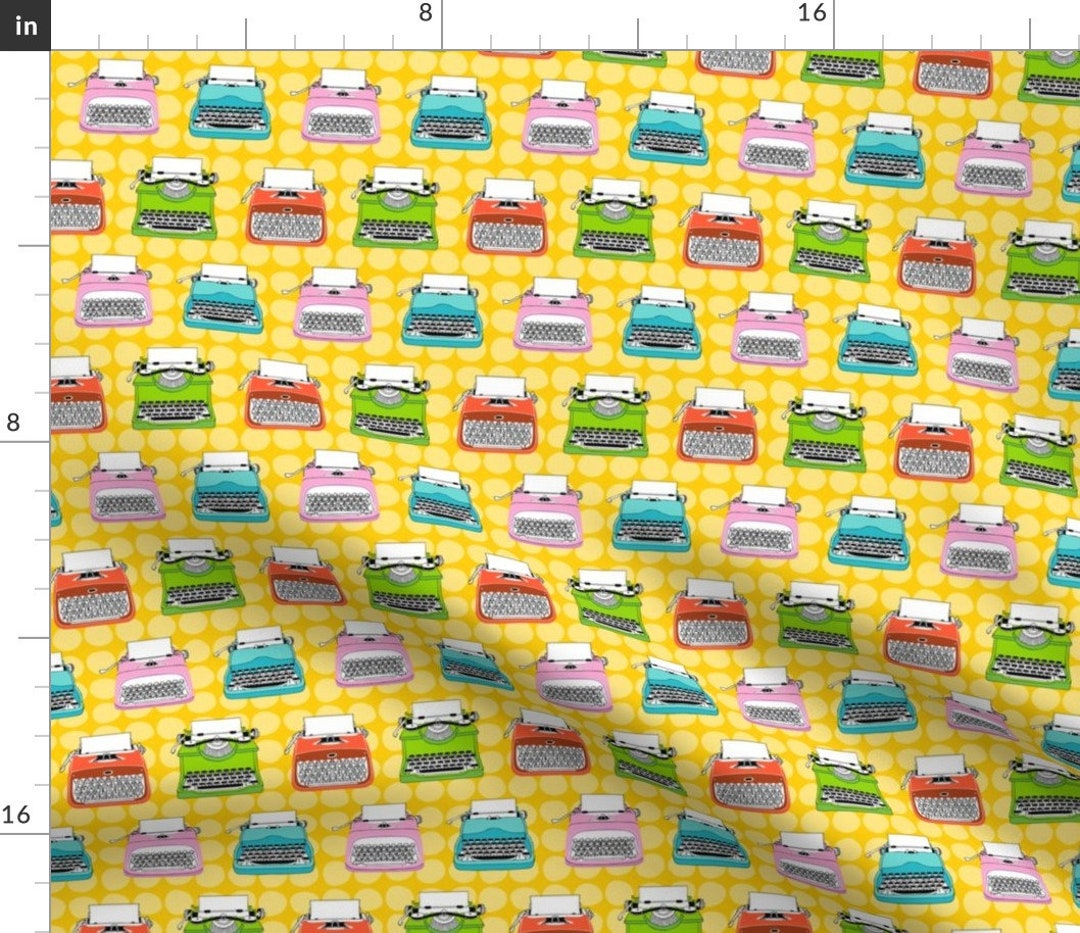 Typewriter Rainbow Fabric Vintage Typewriters by - Etsy