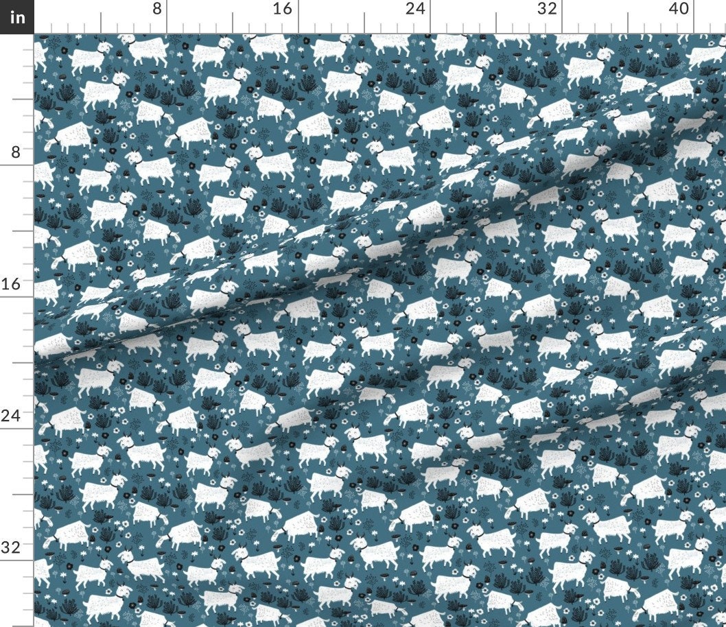 Baby Fabric Goats / Farm Animal Blue Farm Cute Animals Baby | Etsy