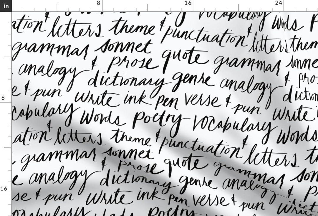 Literary Writing Fabric - Literary Calligraphy by Radianthomestudio ...