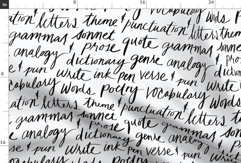 Literary Writing Fabric - Literary Calligraphy by Radianthomestudio ...