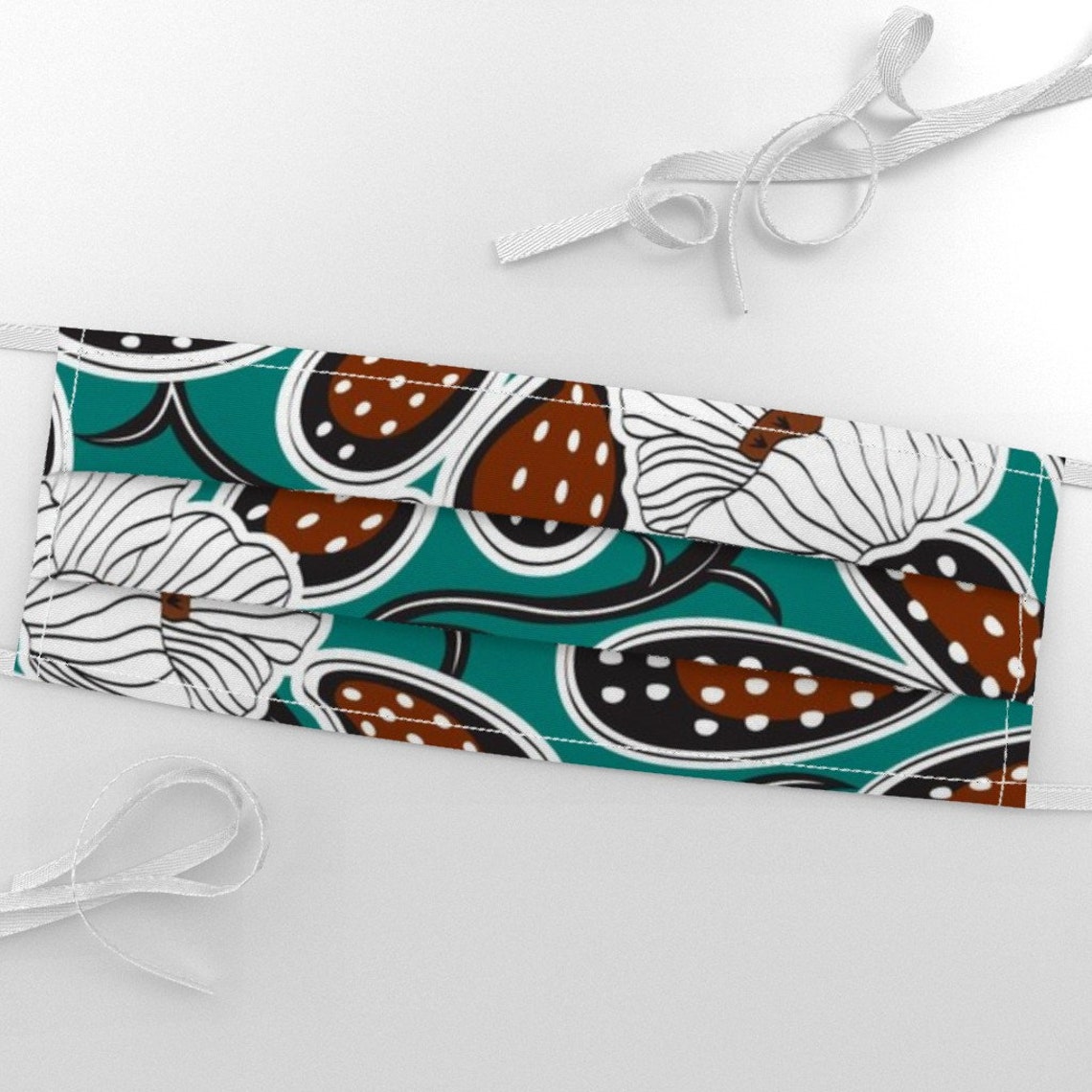 Cactus Flower Fabric Texas Catcus 2 By Mag-O Teal and Red | Etsy