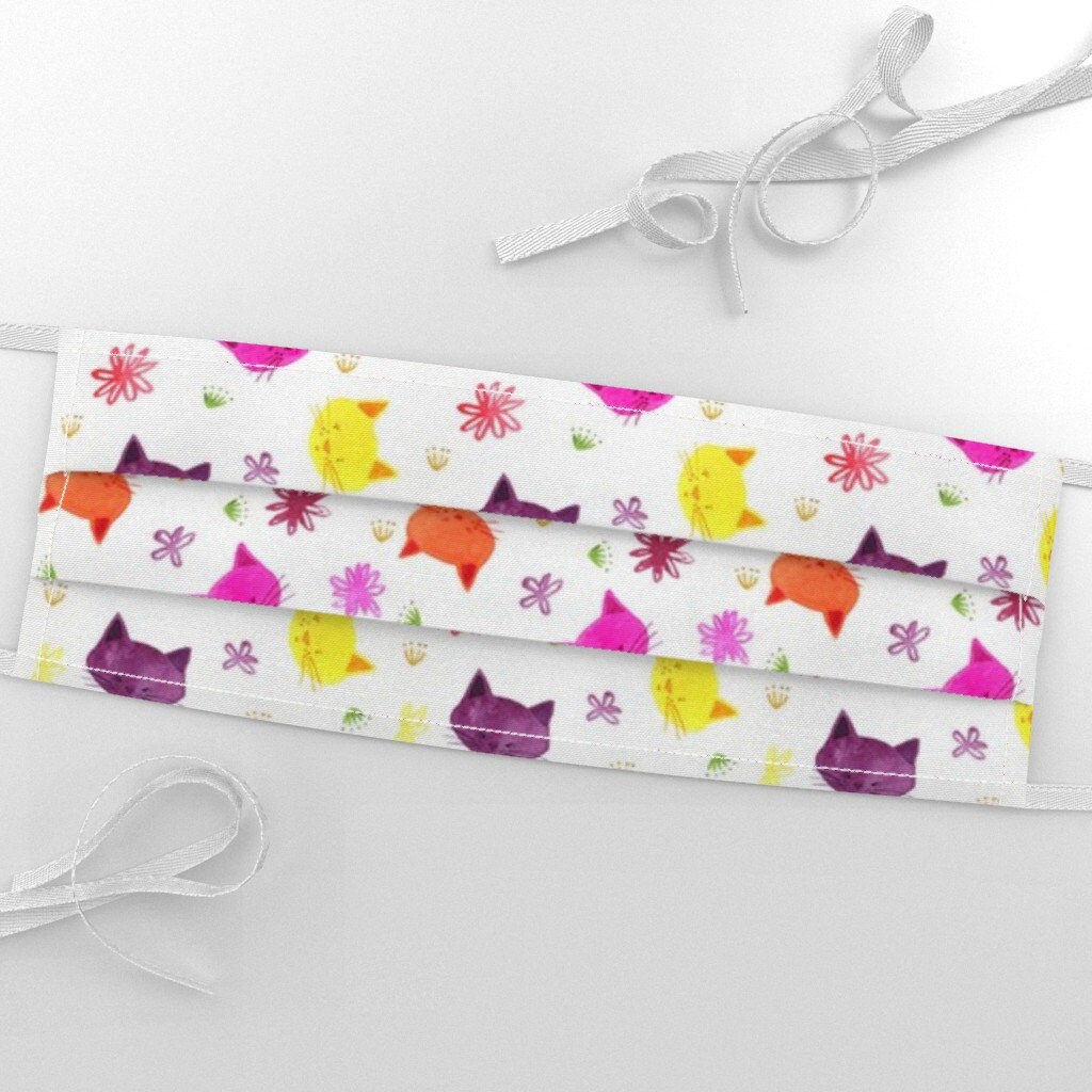 Floral Fabric Cats by Call Me Chartreuse Flower Feline | Etsy