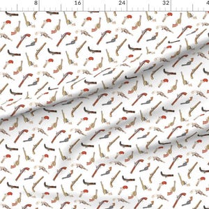 Pistol Fabric Antique Pistols by Thinlinetextiles Antique Pistol Gun ...