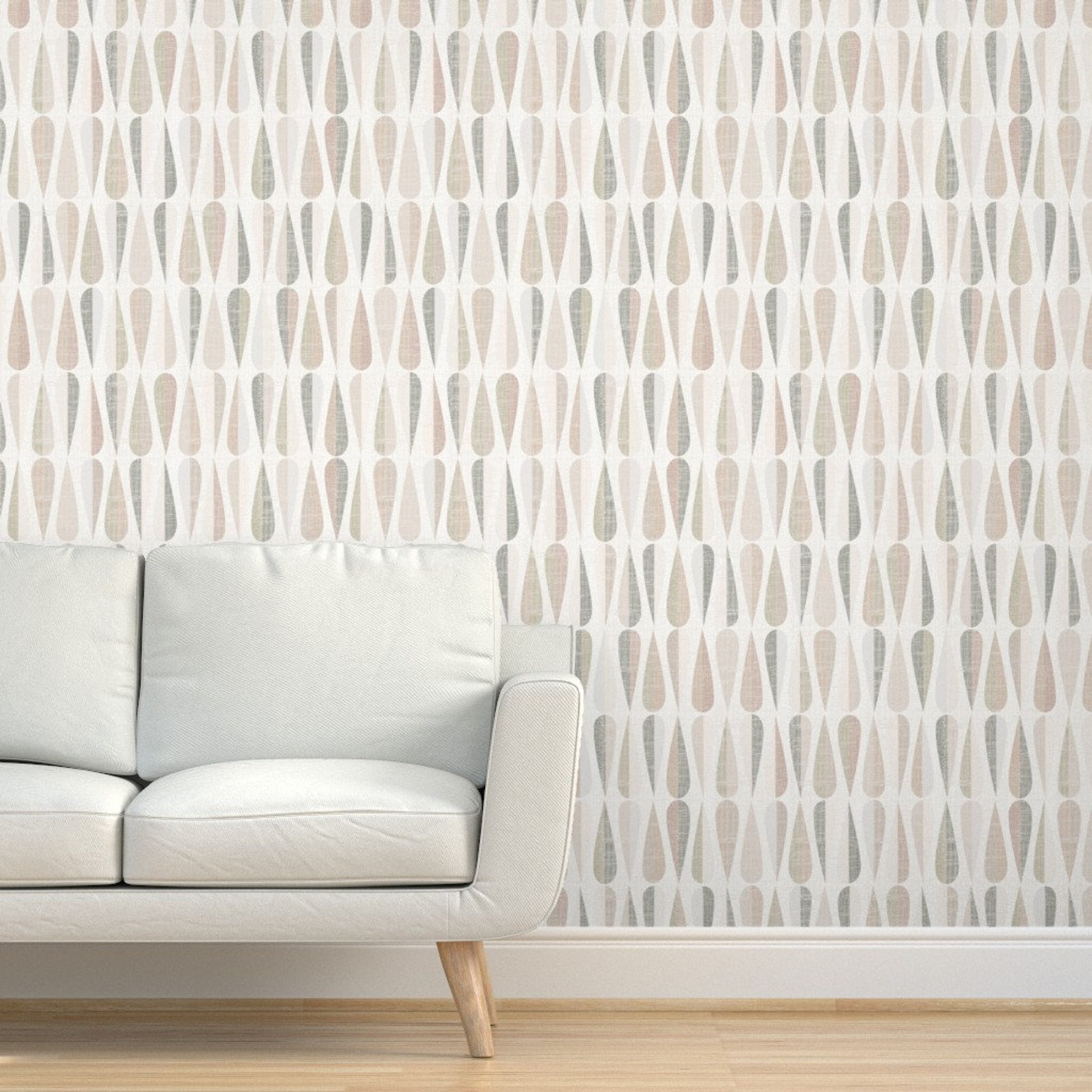 Mid Century Wallpaper Large Scale Mid Century Modern Neutral - Etsy