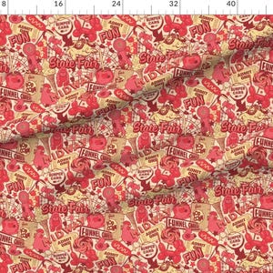 State Fair Fabric Retro Red State Fair by Mariafaithgarcia Carnival Fun ...