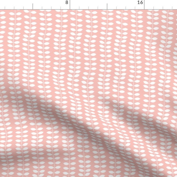 Pink and Green Ivy Fabric - Etsy