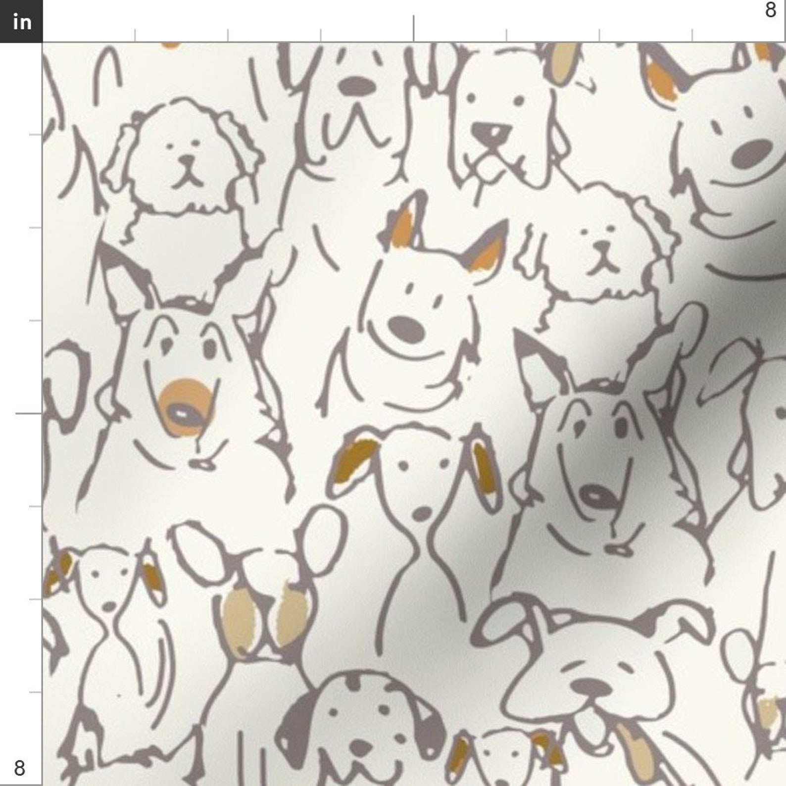 Dogs Fabric Neutral Pop Doodle Dogs by Coopercraft Dogs - Etsy