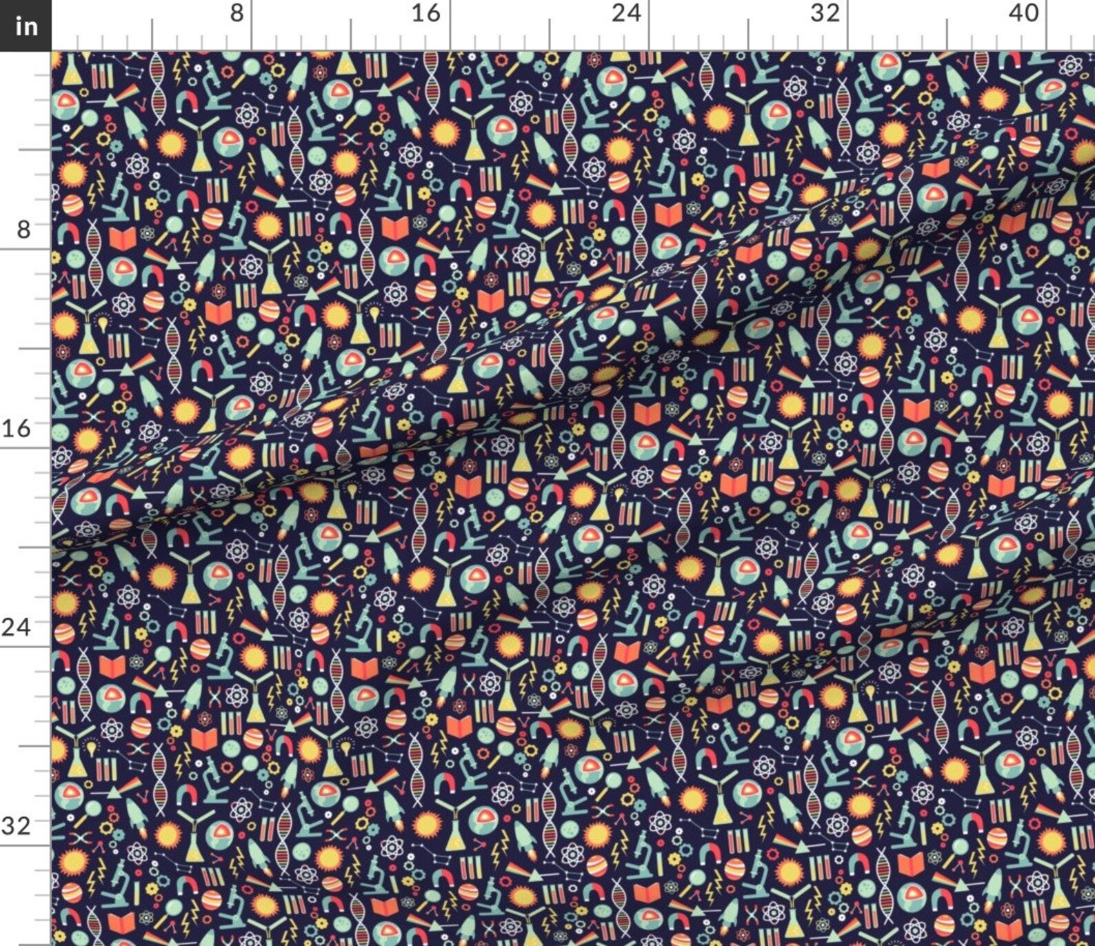 Science Fabric Science Studies by Robyriker Kids Navy - Etsy