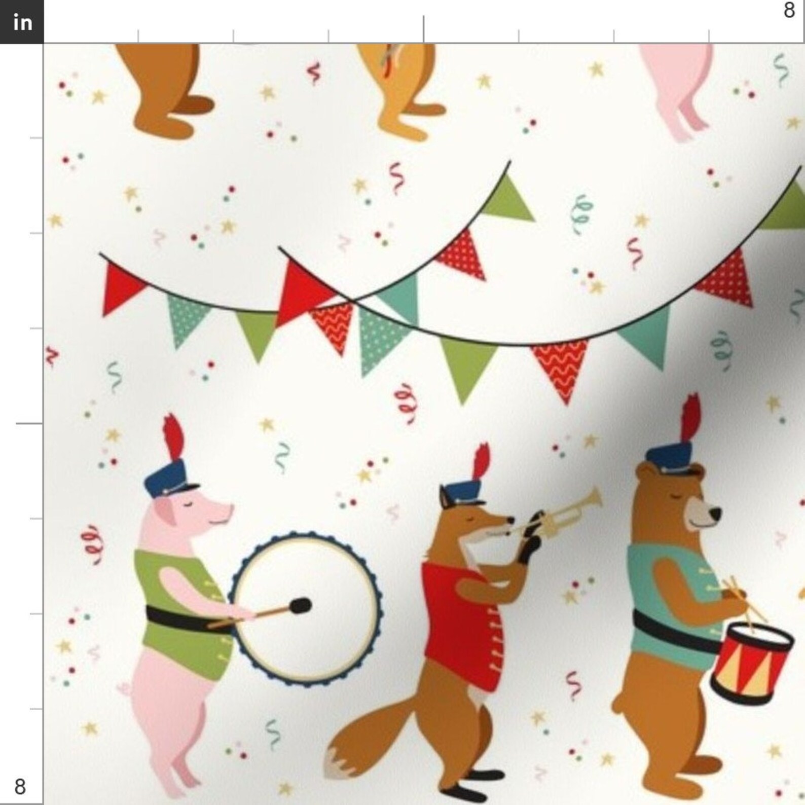 Animal Marching Band Circus Fabric Pomp and Fanfare by - Etsy UK