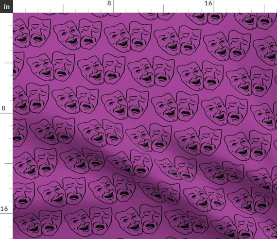 Drama Purple Masks Acting Fabric Drama Masks Expressions by | Etsy