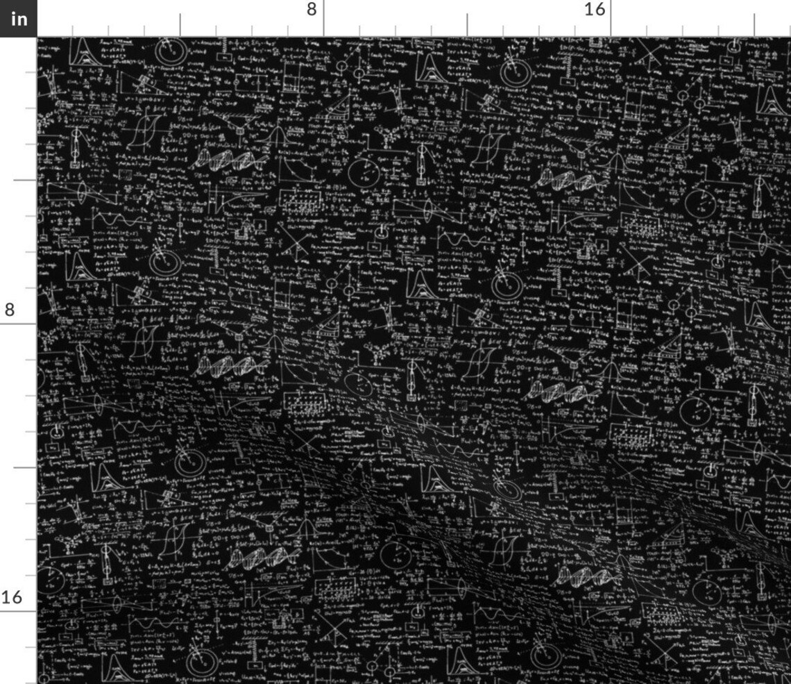 Geometry Fabric Physics Equations on Chalkboard by Thin Line - Etsy