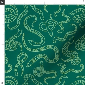 Snake Fabric - Snake Outlines Green by Electrogiraffe - Snake Aztec ...