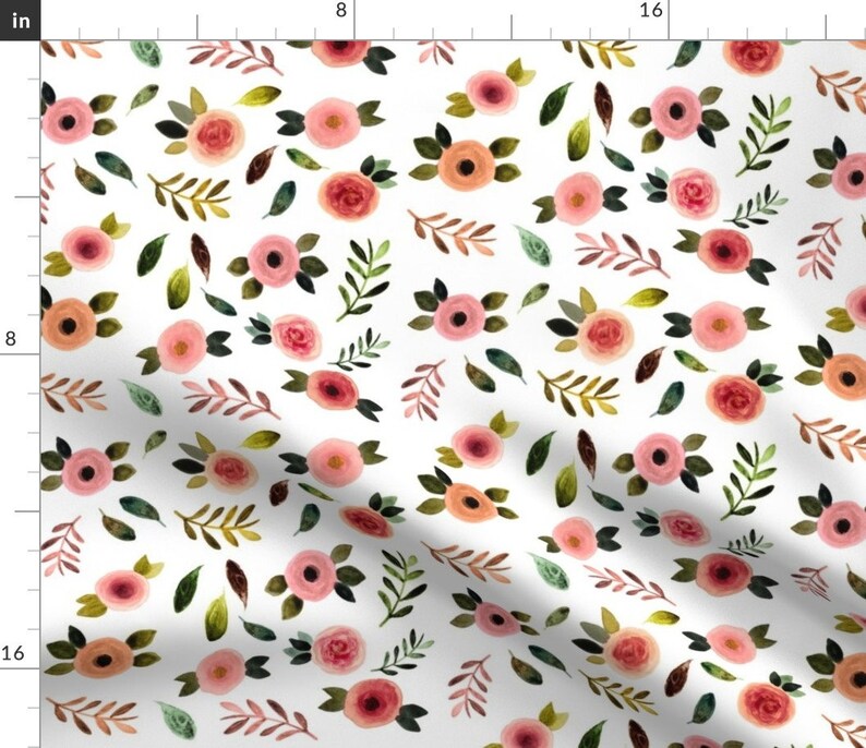 Pink Spring Blooms Fabric Spring Pink Blooms by - Etsy