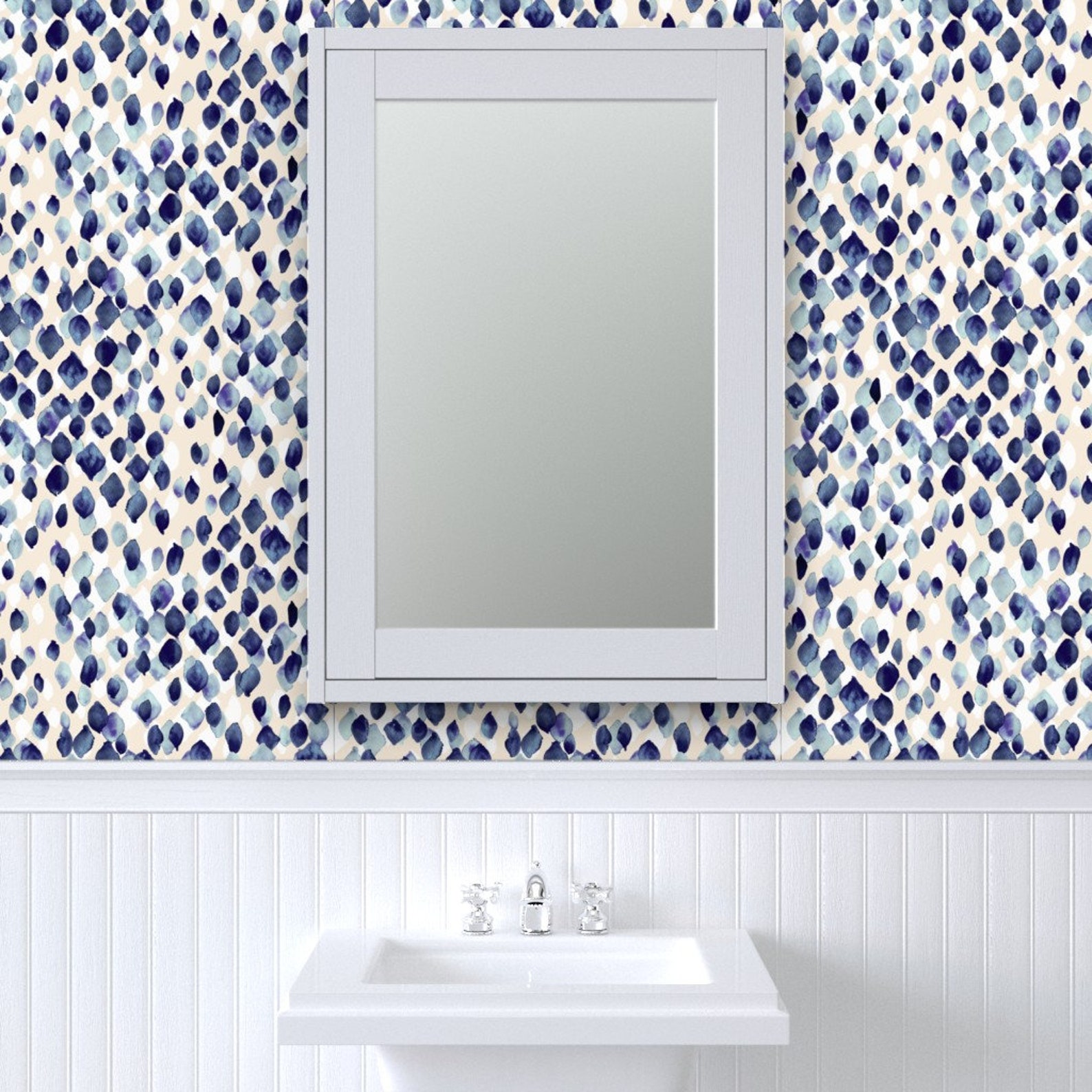 Indigo Blue Wallpaper Indigo Rain by Crystal Walen Indigo - Etsy