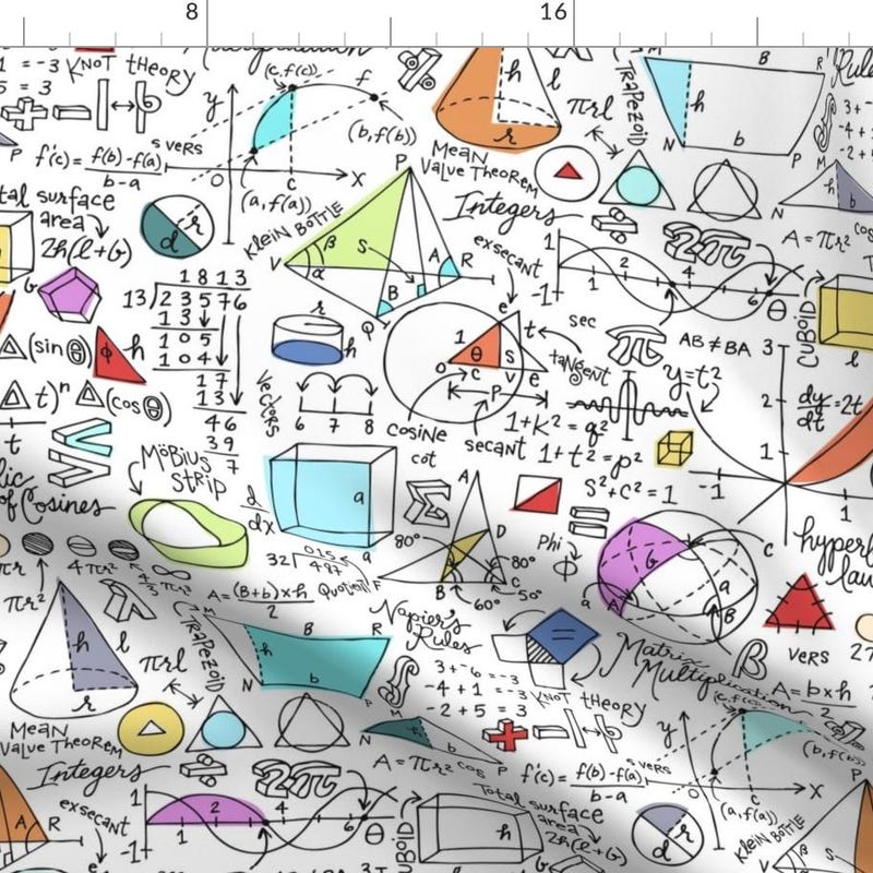 Math Fabric - Etsy