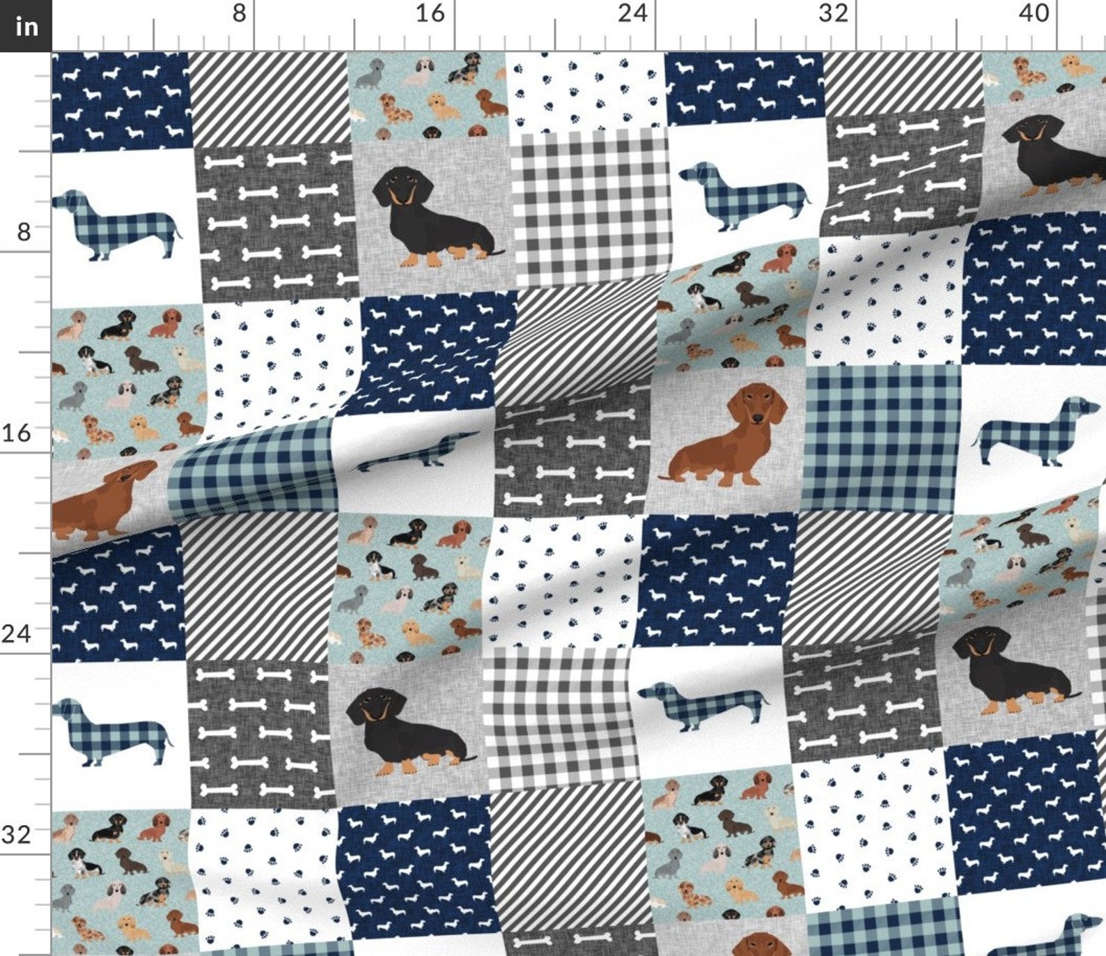 Dachshund Fabric Dachshund Pet Quilt Dog Breed Cheater Quilt - Etsy