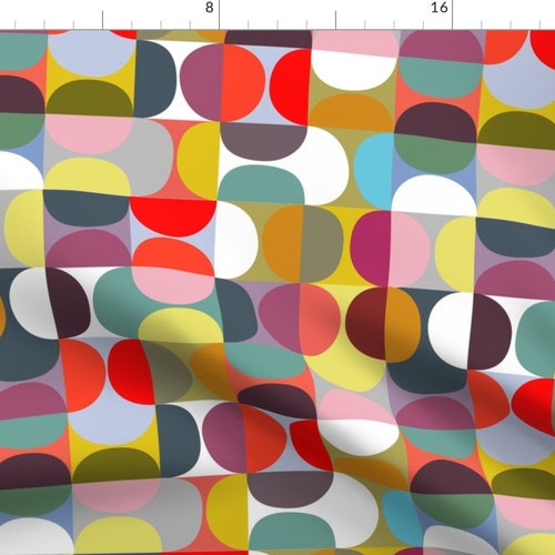 Abstract Modern Fabric Green Mid-century Modern by - Etsy