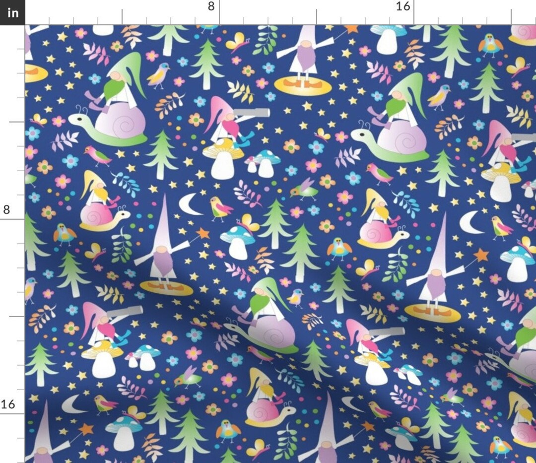 Groovy Gnome Fabric Gnomes in Nature by Colour Angel by Kv Mushroom ...