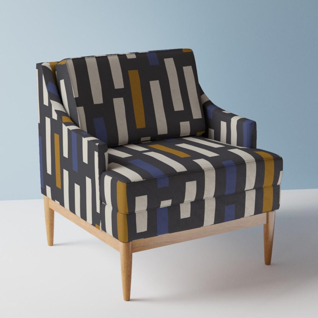 Geometric Upholstery Fabric- Block Mustard by Juliaschumacher ...