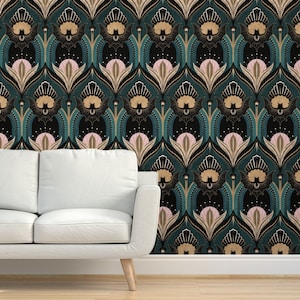 Dramatic Art Deco Peel-and-stick Wallpaper Sampler - Bold 1920s Luxe ...