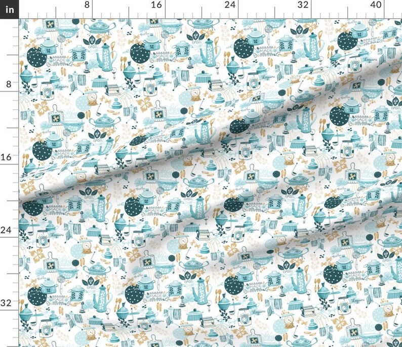 Homemade Pasta Fabric Kitchen Fabric Pasta Made With Love by - Etsy