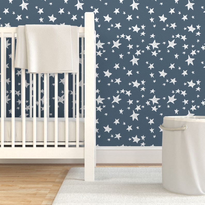 Star Wallpaper Stars Blue Grey Star by Andrea Lauren - Etsy